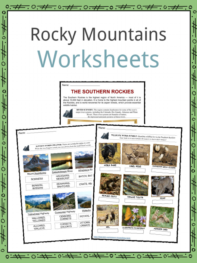 Sample Rocky Mountains Worksheets | PDF