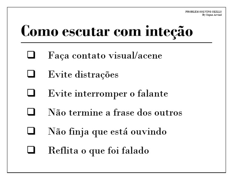 Como Escutar Com Intenção | PDF