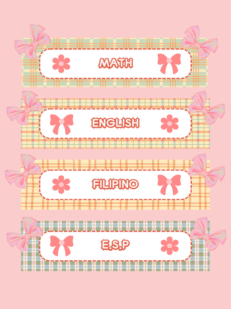 Pink Colorful Cute Label Folder A4 Document | PDF