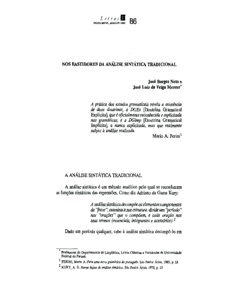 BORGES NETO MERCER - Nos Bastidores Da Anã¡lise Sintã¡tica Tradicional ...