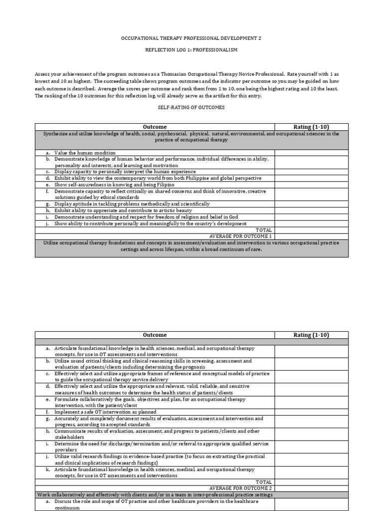 Reflection Log 1 Professionalism | PDF