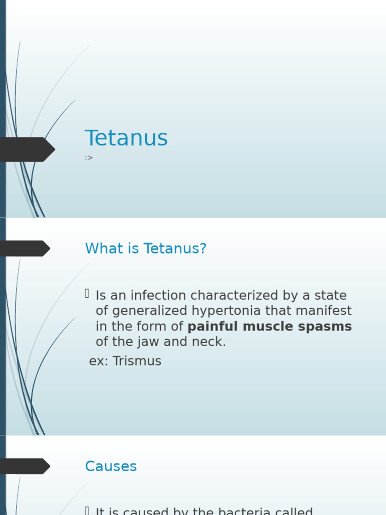 Tetanus Report | PDF