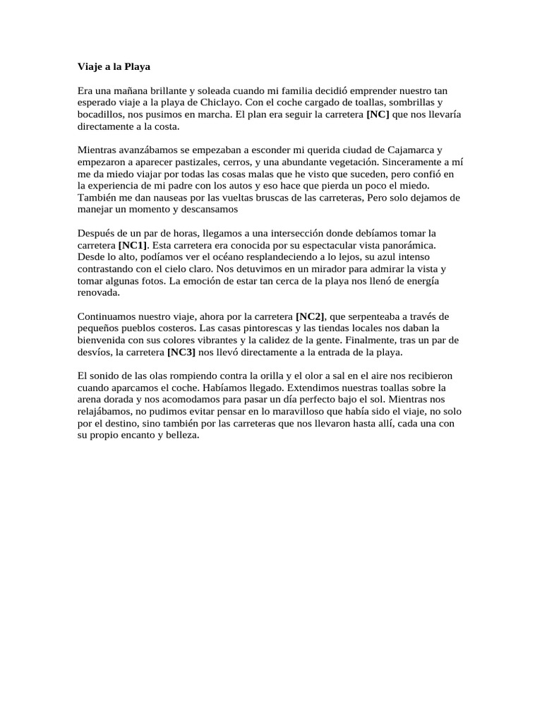 Viaje A La Playa | PDF