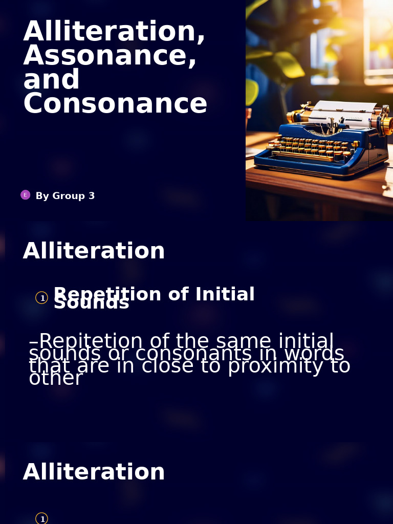 Introduction To Alliteration Assonance and Consonance | PDF