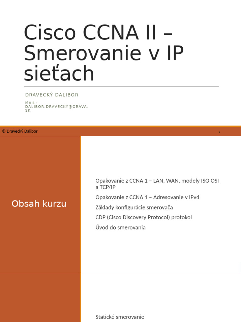 Prezentácia Cisco CCNA II | PDF