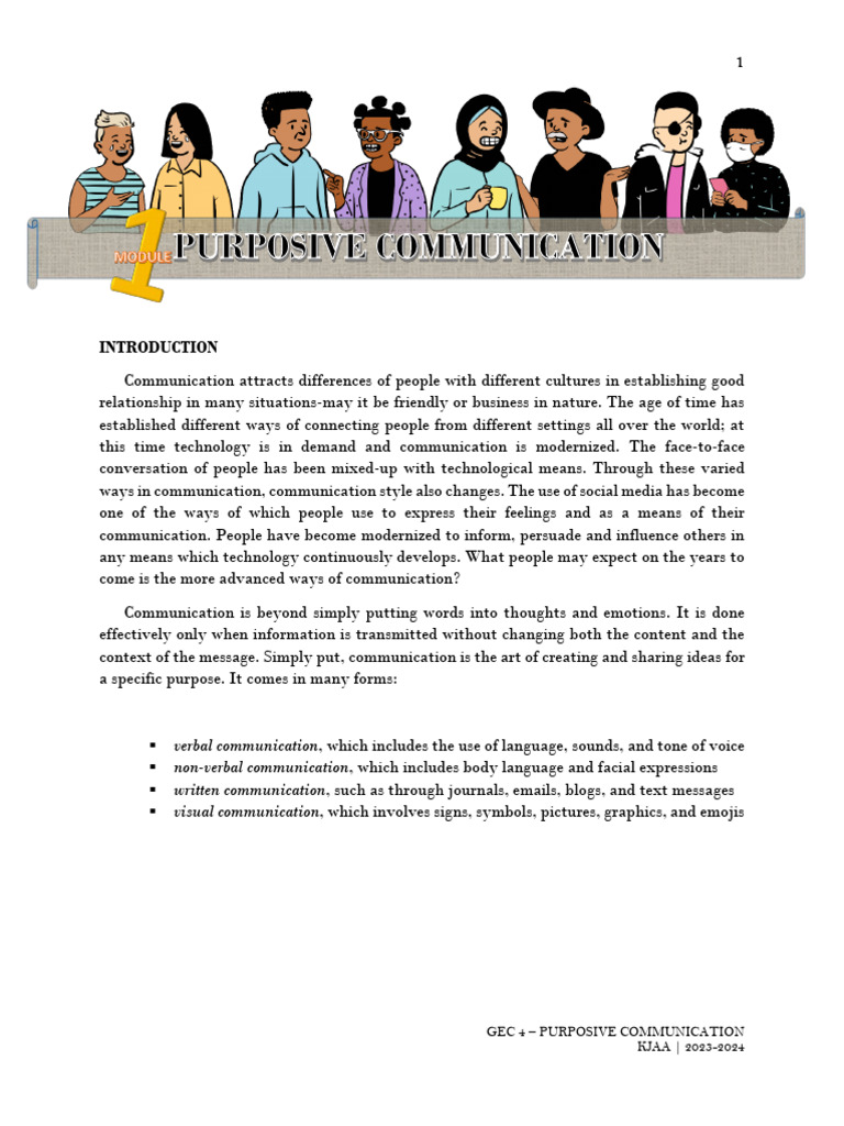 Module 1 Purposive Communication | PDF
