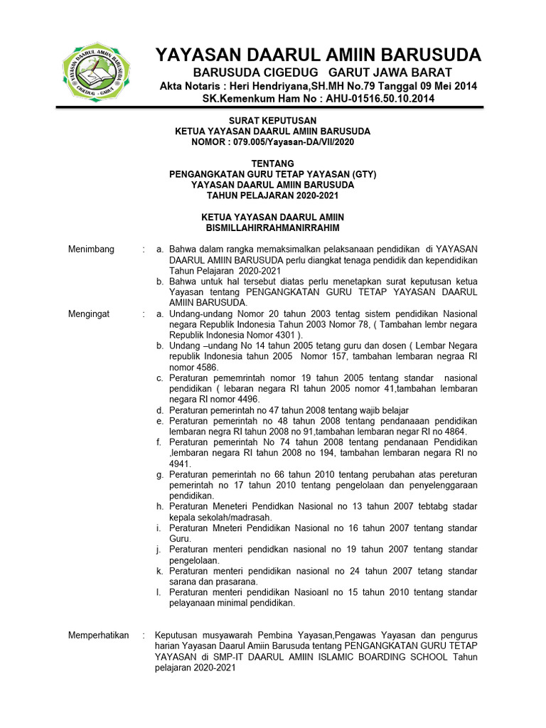 SK YAYASAN Aceng Lukman | PDF