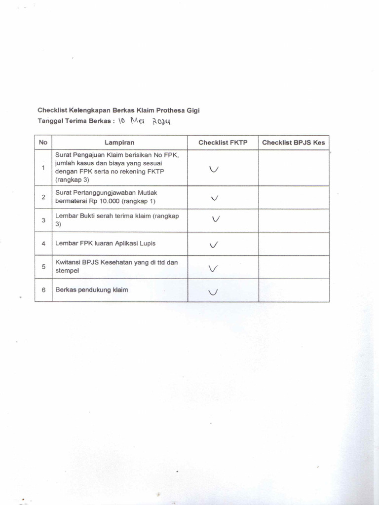 scan cheklist berkas | PDF