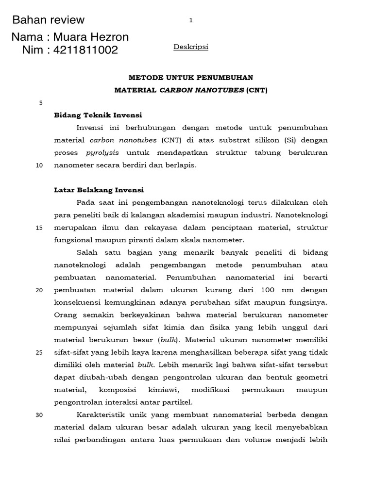 Metode Penumbuhan Carbon Nanotubes | PDF | Carbon Nanotube | Carbon