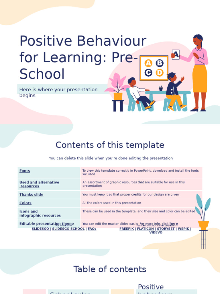 Positive Behaviour For Learning - Pre-School by Slidesgo | PDF