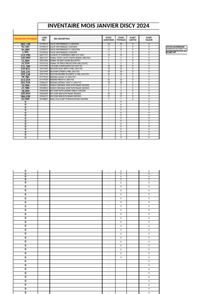 Inventaire Cdi Mois Discy 2024 | PDF