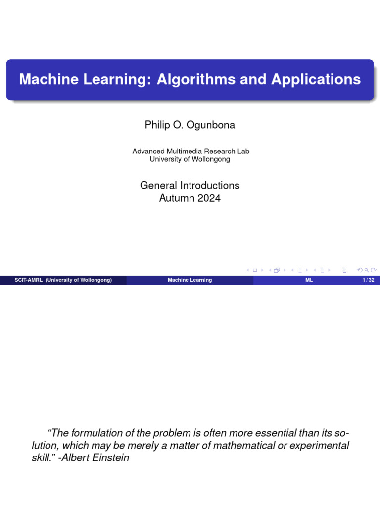 General Intro ML 2024 | PDF