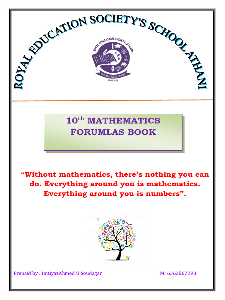 Maths Formulas Book | PDF