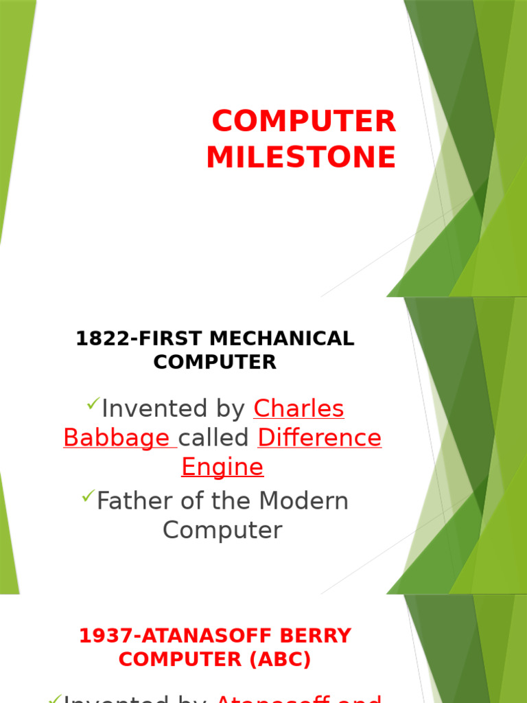 Computer Milestone | PDF