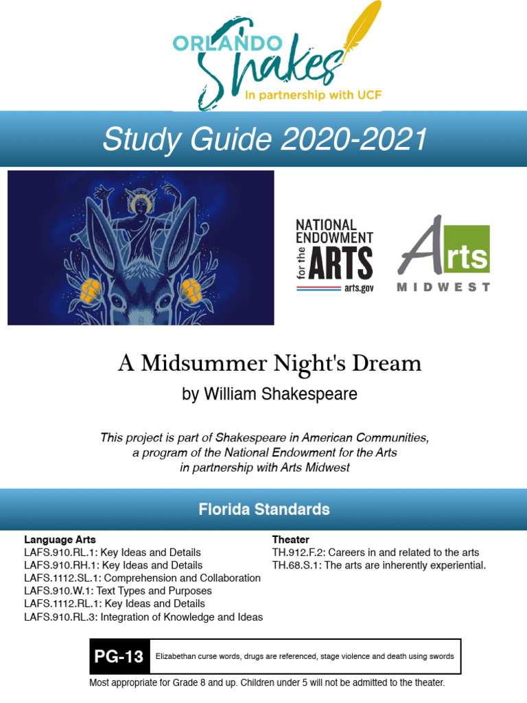 A Midsummer Nights Dream Study Guide | PDF