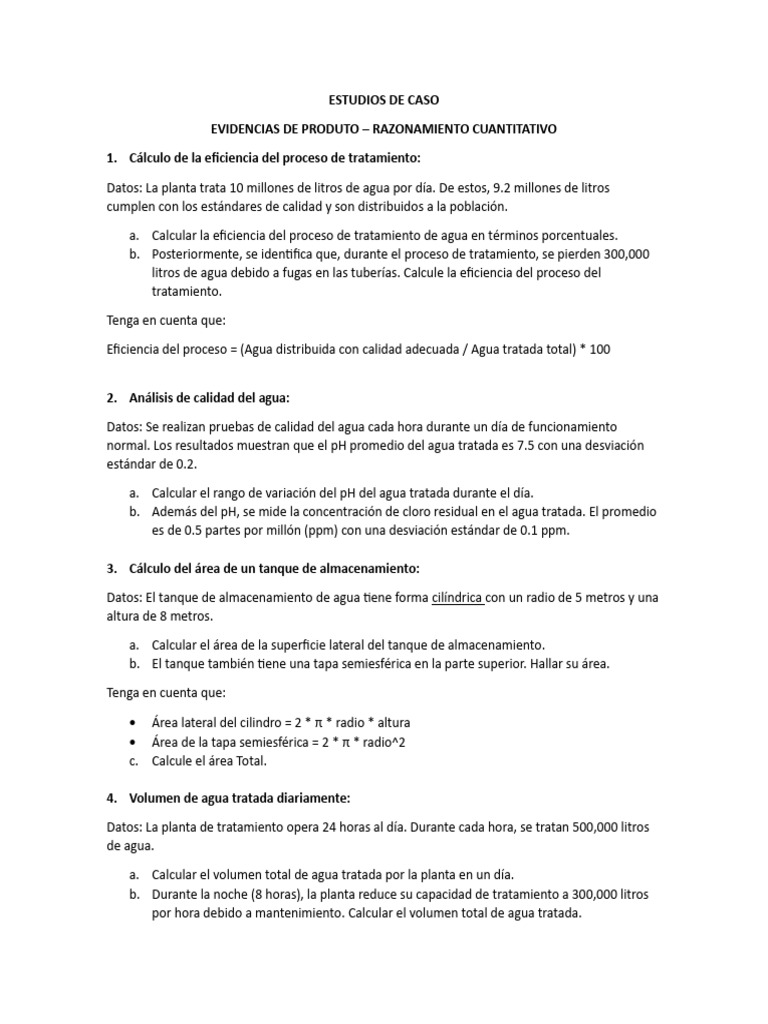 Estudio de Caso Ptap | PDF | Agua | Ciencia y matemáticas