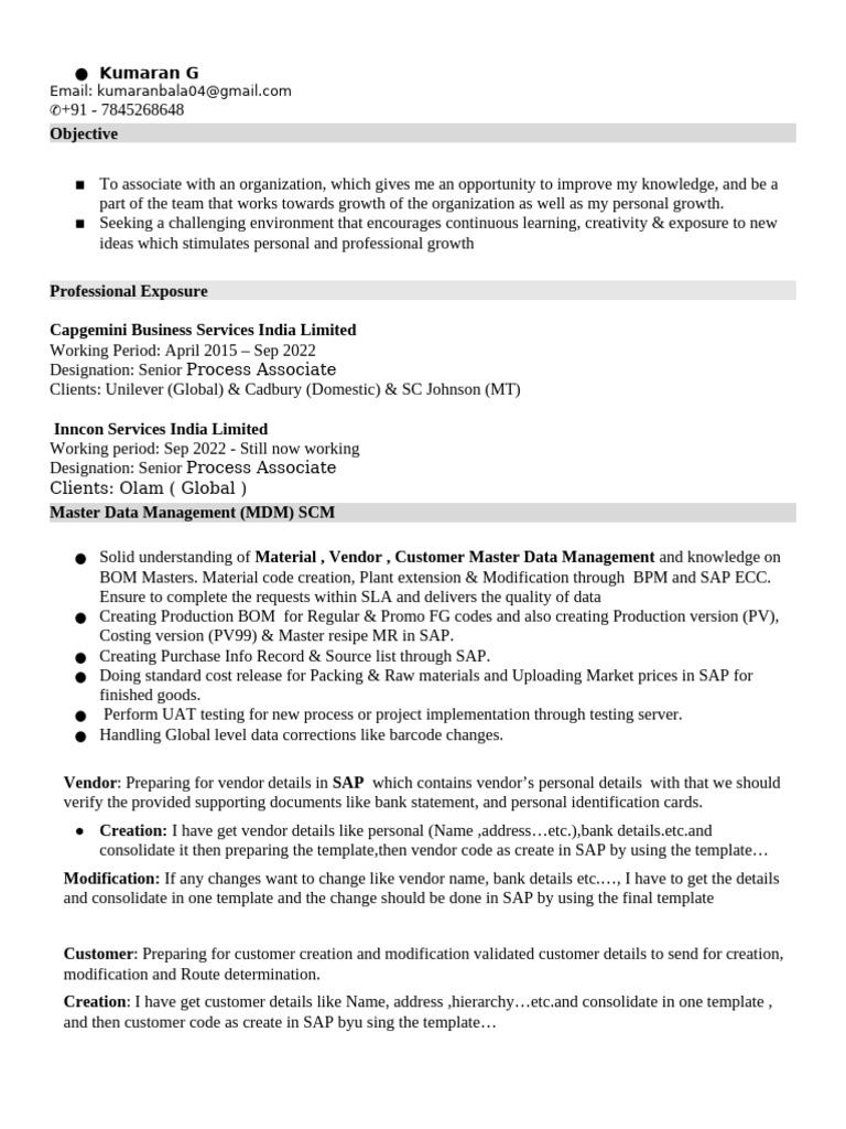 Kumaran Resume | PDF