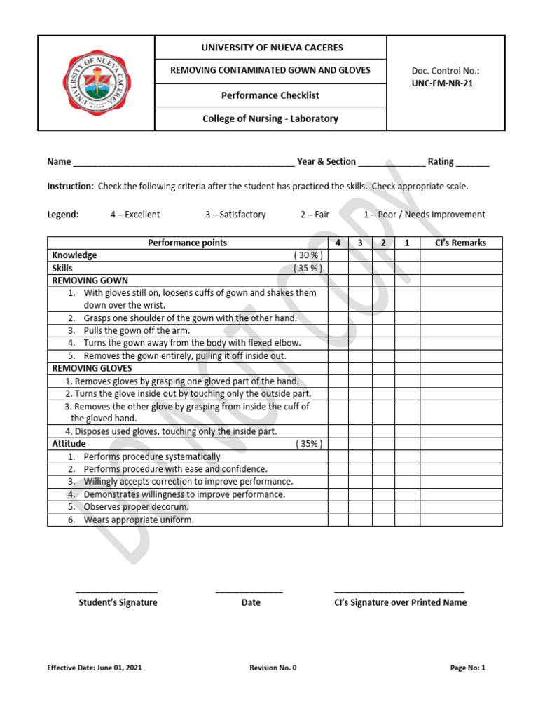 O.R Checklist 2023 For Students | PDF