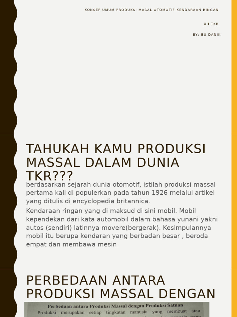 Bab 11 Menentukan Indikator Keberhasilan Produksi Massal TKR (Autosaved) | PDF