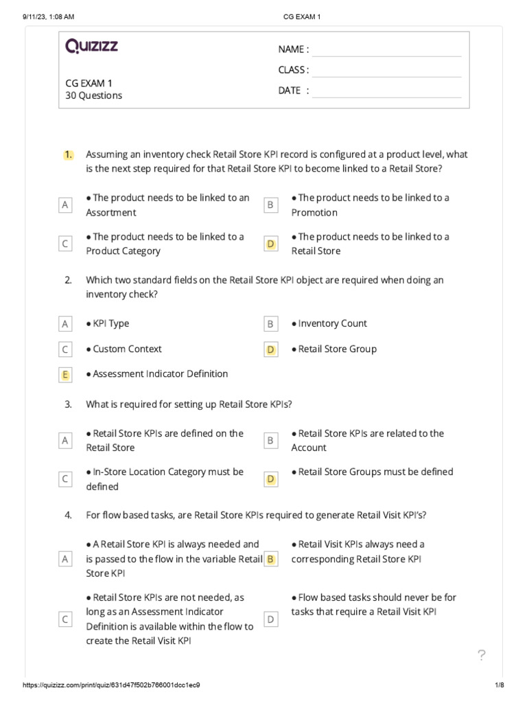 CG EXAM 1 With Answers | PDF
