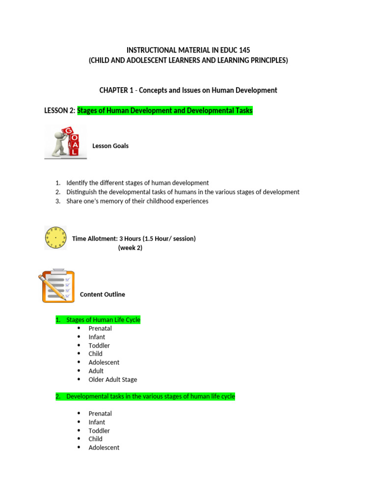 Chapter 1 - Lesson 2 in EDUC 145 | PDF | Developmental Psychology | Uterus