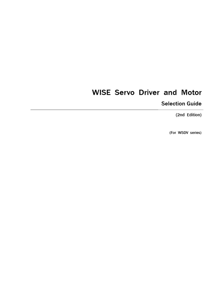 Wise Servo Driver and Motor Selection Guide r2 | PDF | Electric Motor ...