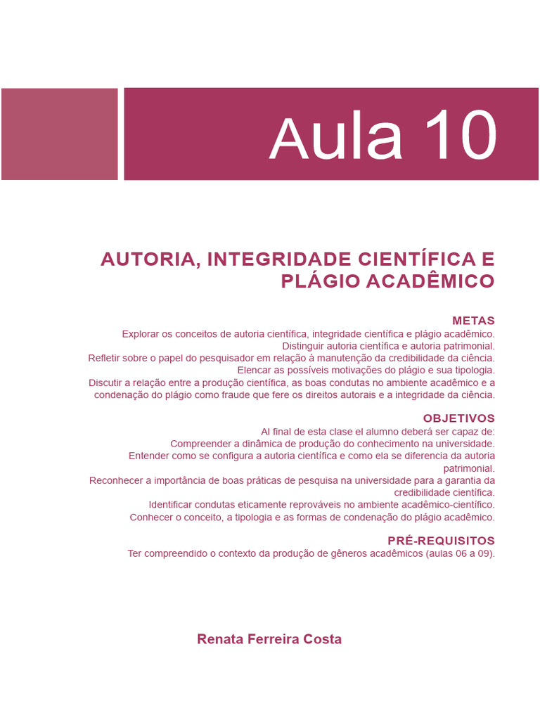 LETRAMENTO ACADÊMICO - Autoria, Integridade Científica e Plágio ...