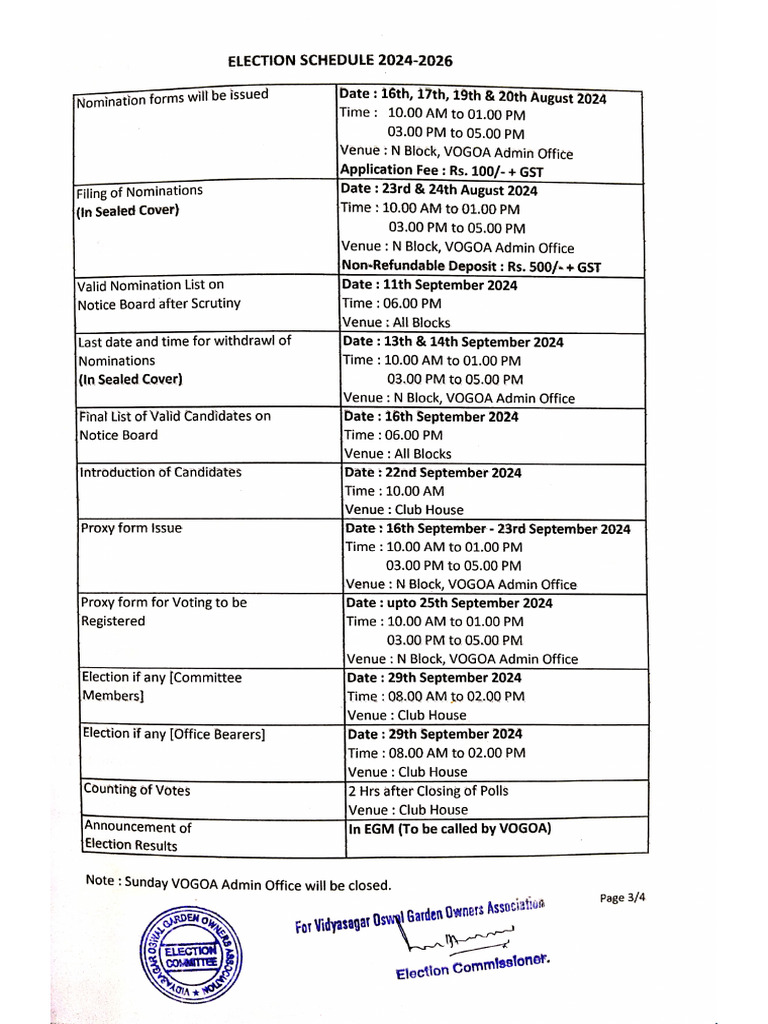 Election Schedule | PDF