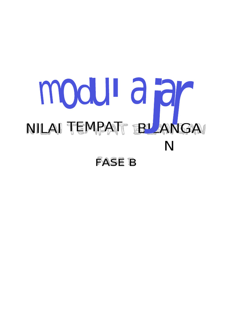 Modul Ajar Matematika - Nilai Tempat Bilangan - Fase B | PDF | Karier ...