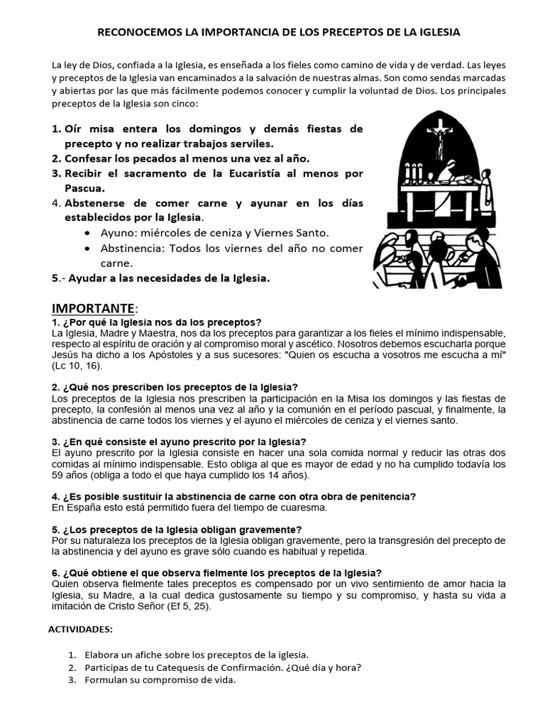 3° - Material - Act 3 - Reconocemos La Importancia de Los Preceptos de ...