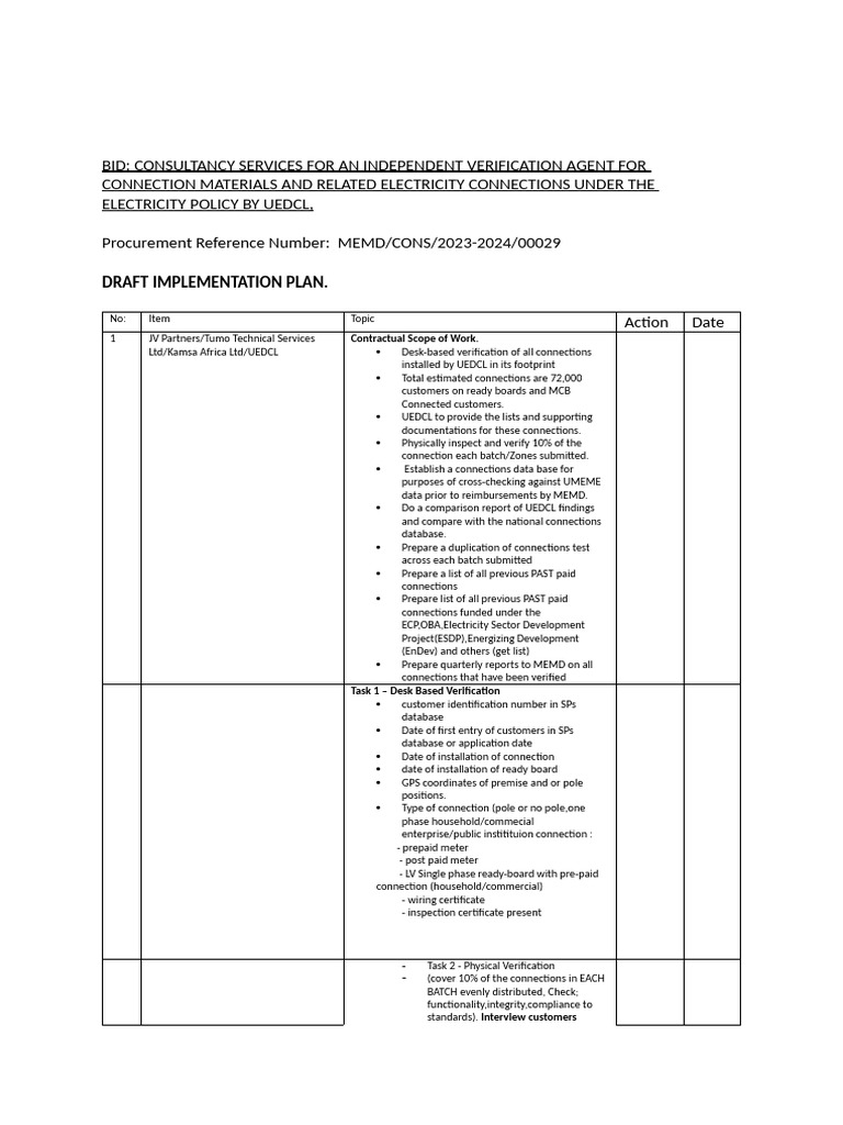Scope of Work Bid Memd - 00029 | PDF