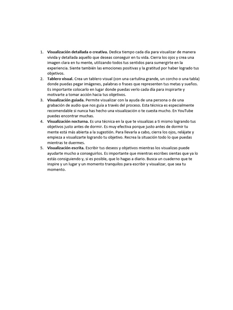 5 Técnicas de Visualización Muy Efectivas | PDF