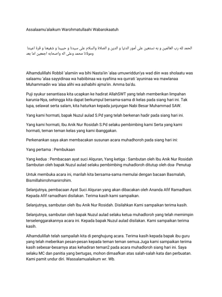 Teks MC Bahasa Indonesia | PDF | Seni & Disiplin Bahasa | Kajian Bahasa Asing