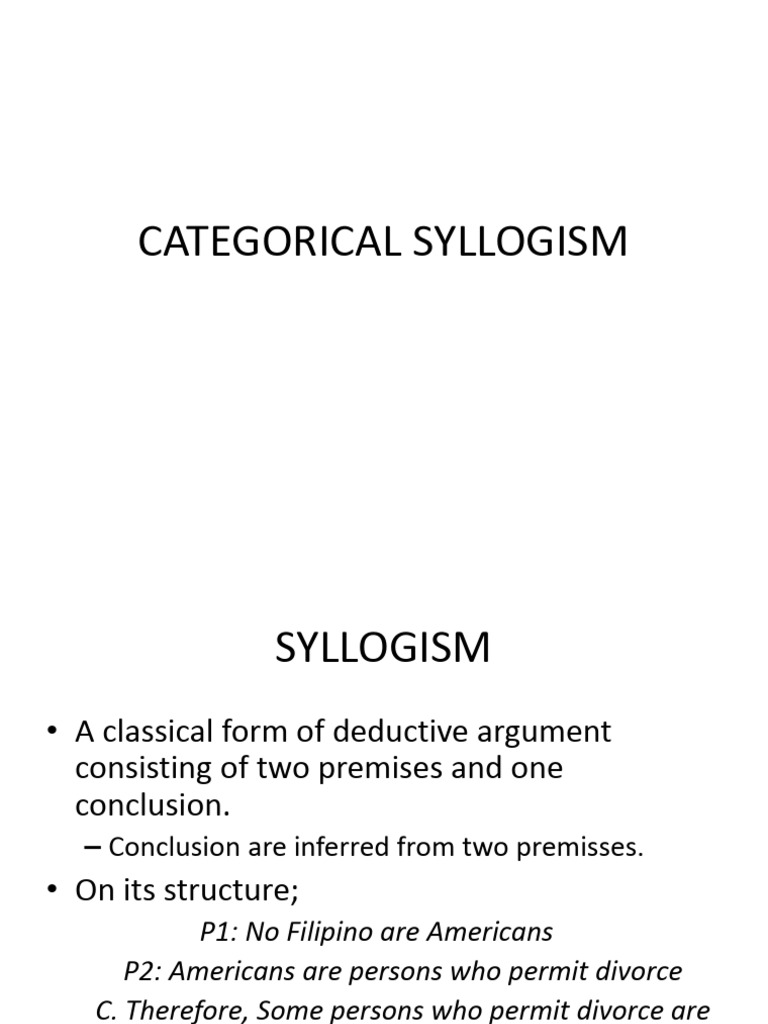 Categorical Syllogism Form - Structure and Rules-1 | PDF | Semantics | Deductive Reasoning