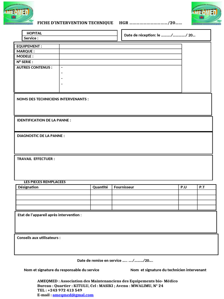 Fiche D'intervention | PDF