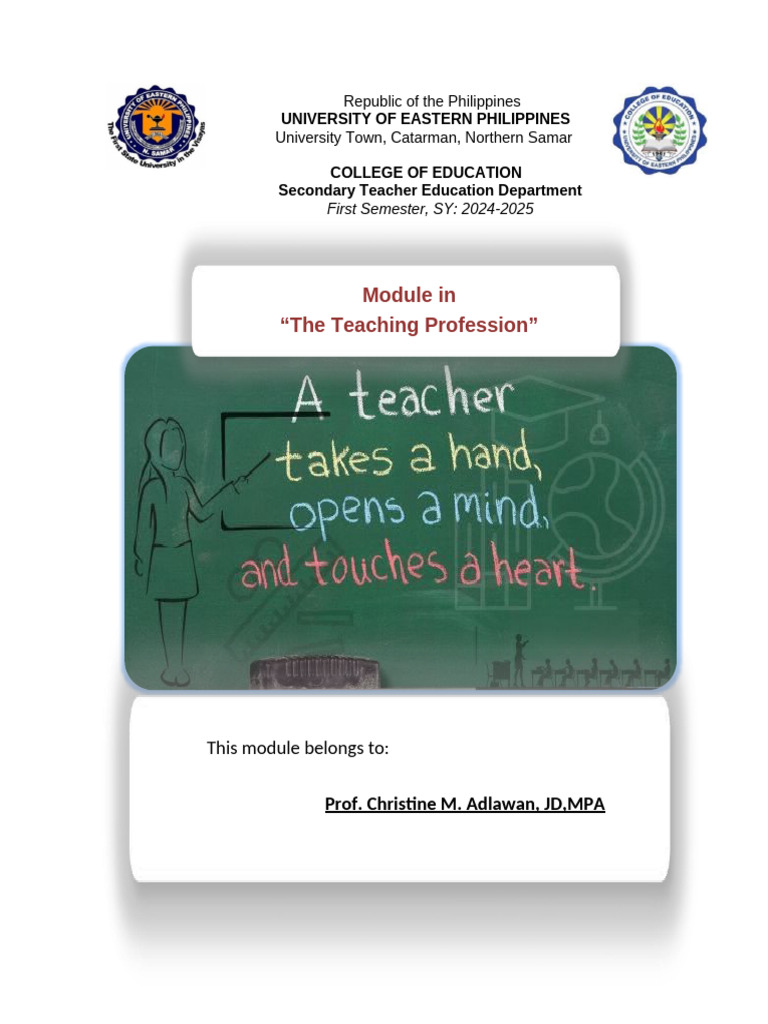 Module 1 The Teaching Profession | PDF
