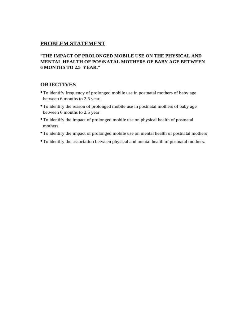 Problem Statment and Objectives | PDF Problem Statment and Objectives | PDF