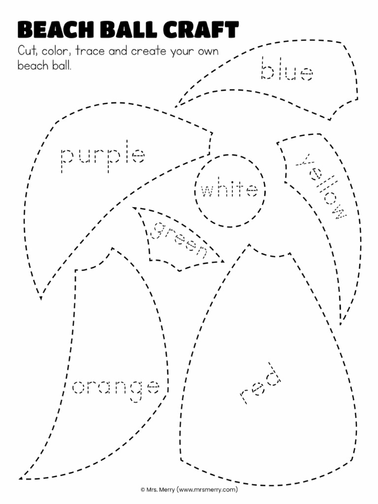 Beach Ball Craft Tracing - Mrs Merry | PDF