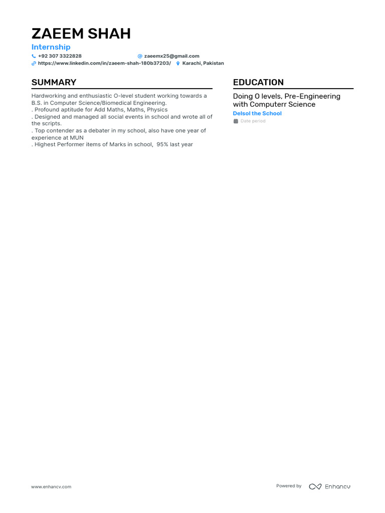 Zae em Shah Resume | PDF