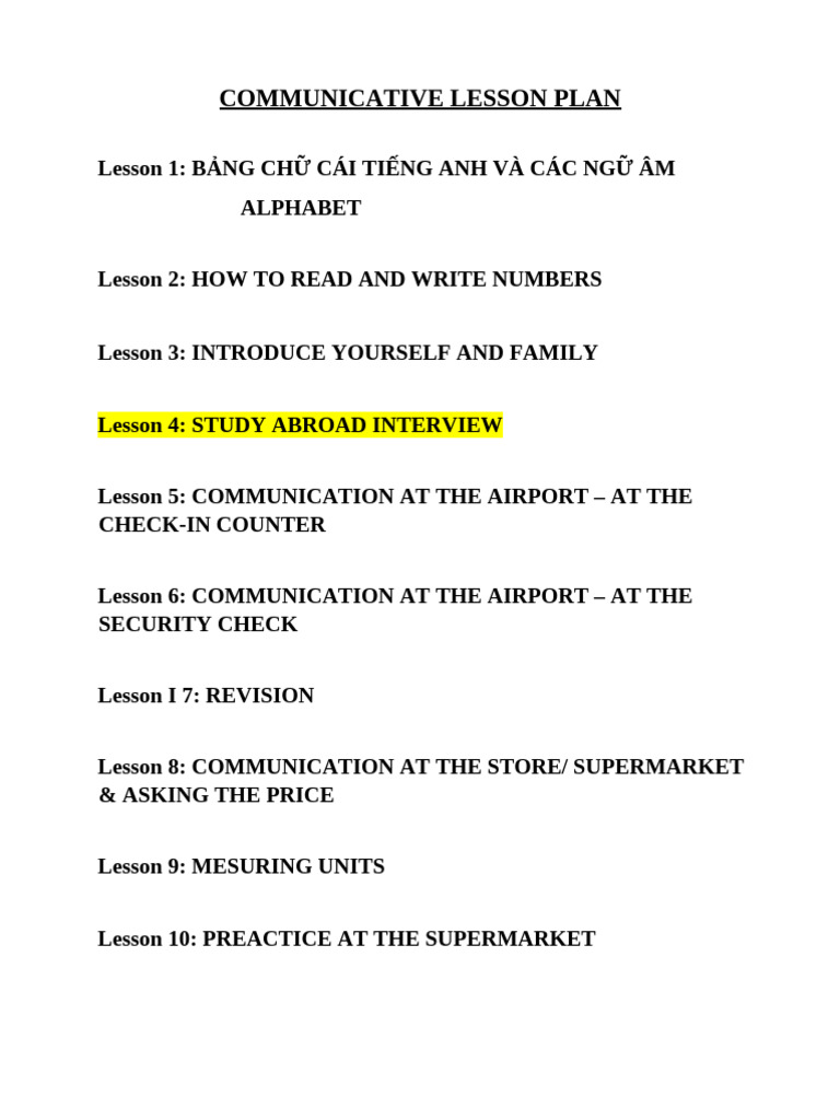 Communicative Lesson Plan | PDF