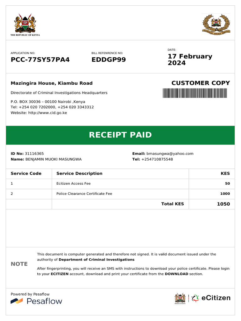 Pcc-77sy57pa4-Dci Receipt | PDF