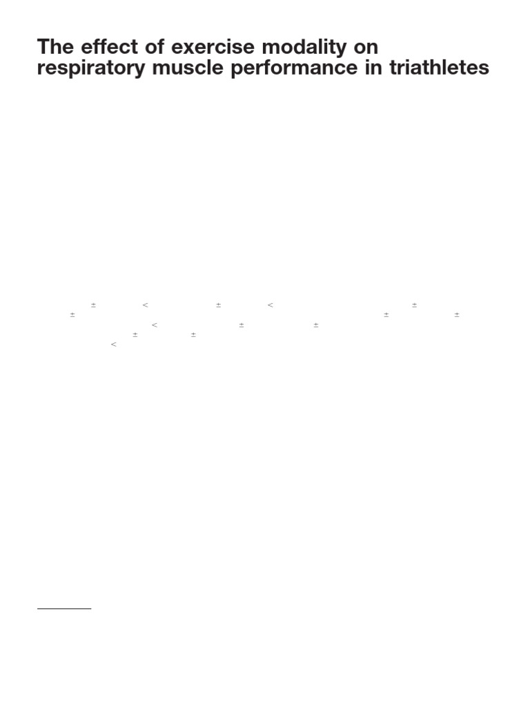 The Effect of Exercise Modality On Respiratory Muscle Performance in ...