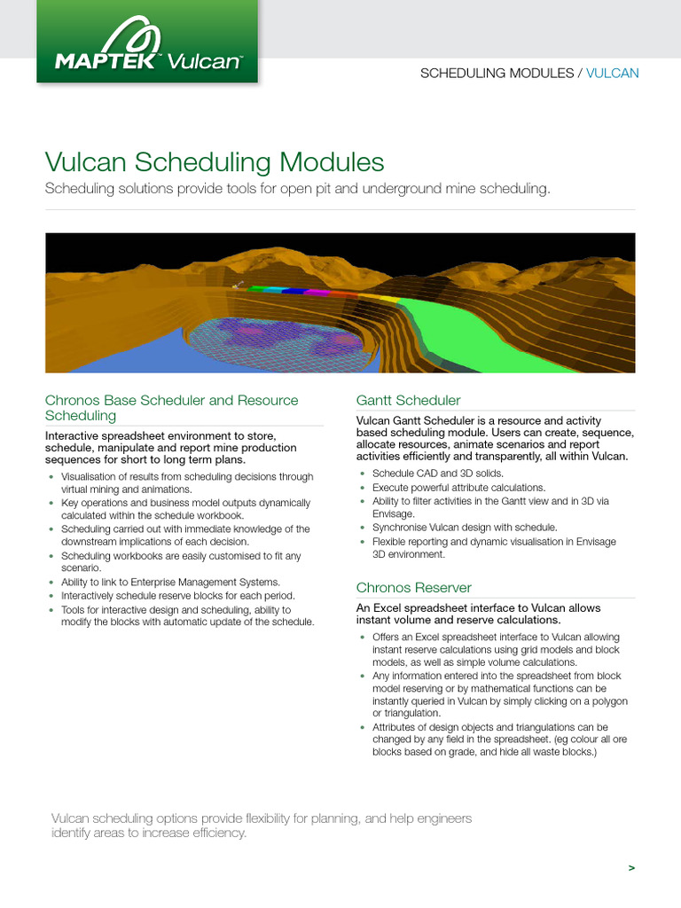 Maptek_Vulcan_Module_Overview_Scheduling | PDF