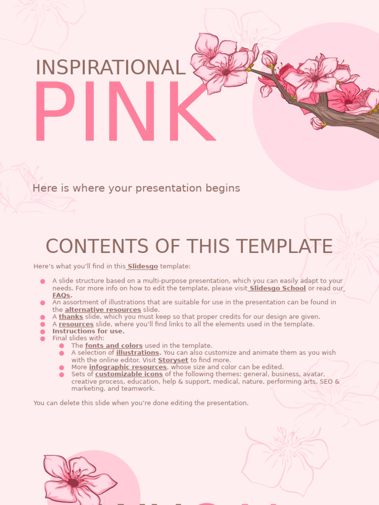 Inspirational Pink XL by Slidesgo | PDF