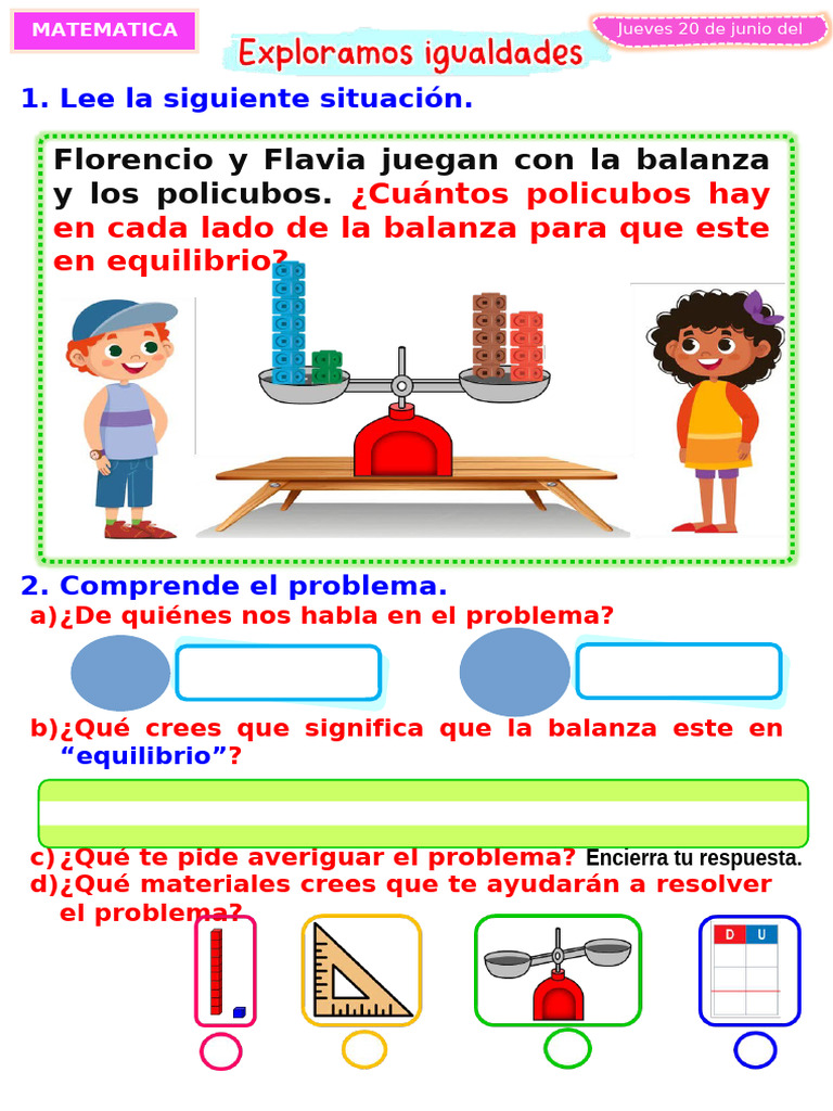 FICHA - VIER - MAT - Jugamos Con La Balanza | PDF