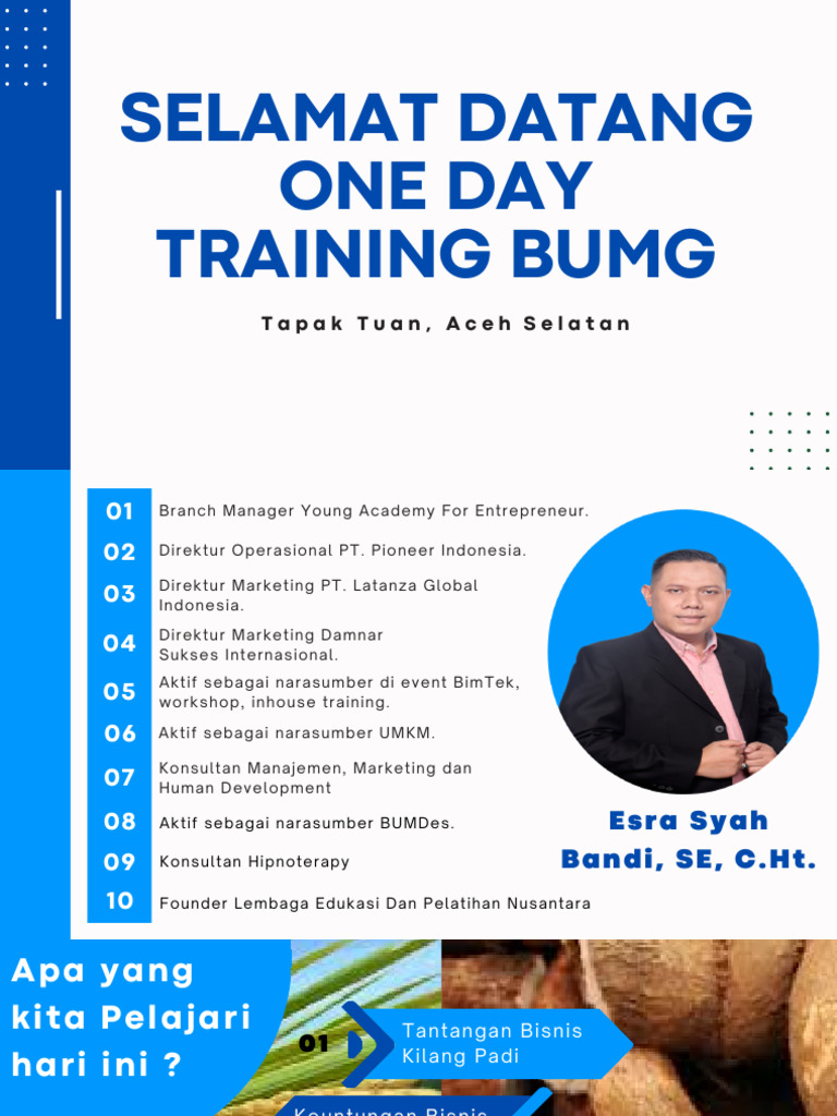 One Day Training BUMG | PDF