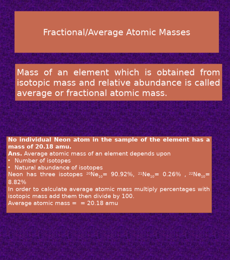Average Atomic Mass | PDF