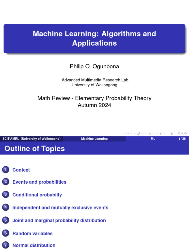 ML Math Review II-2024 | PDF