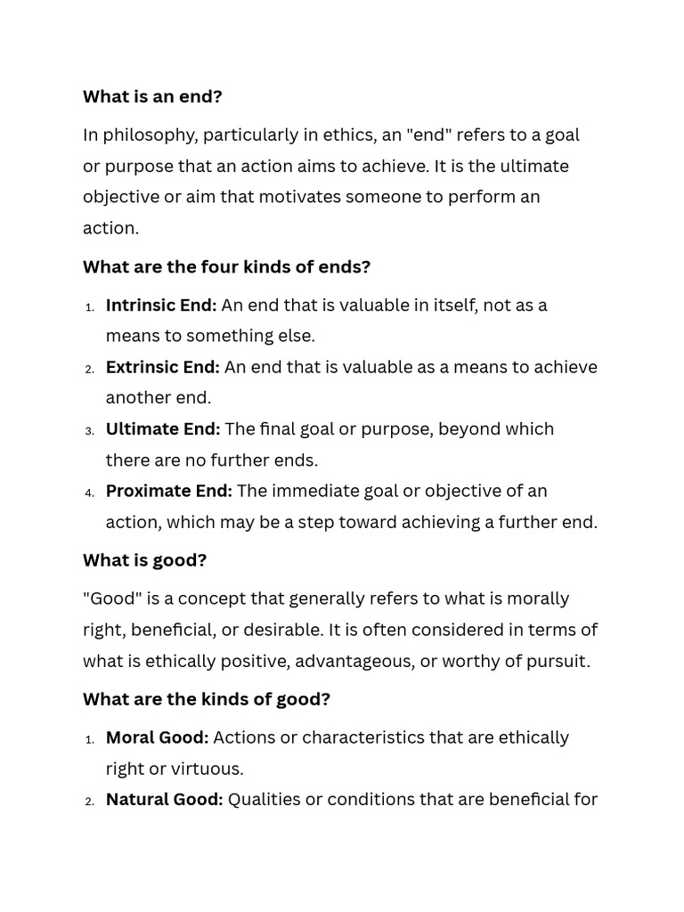 What Is An End | PDF