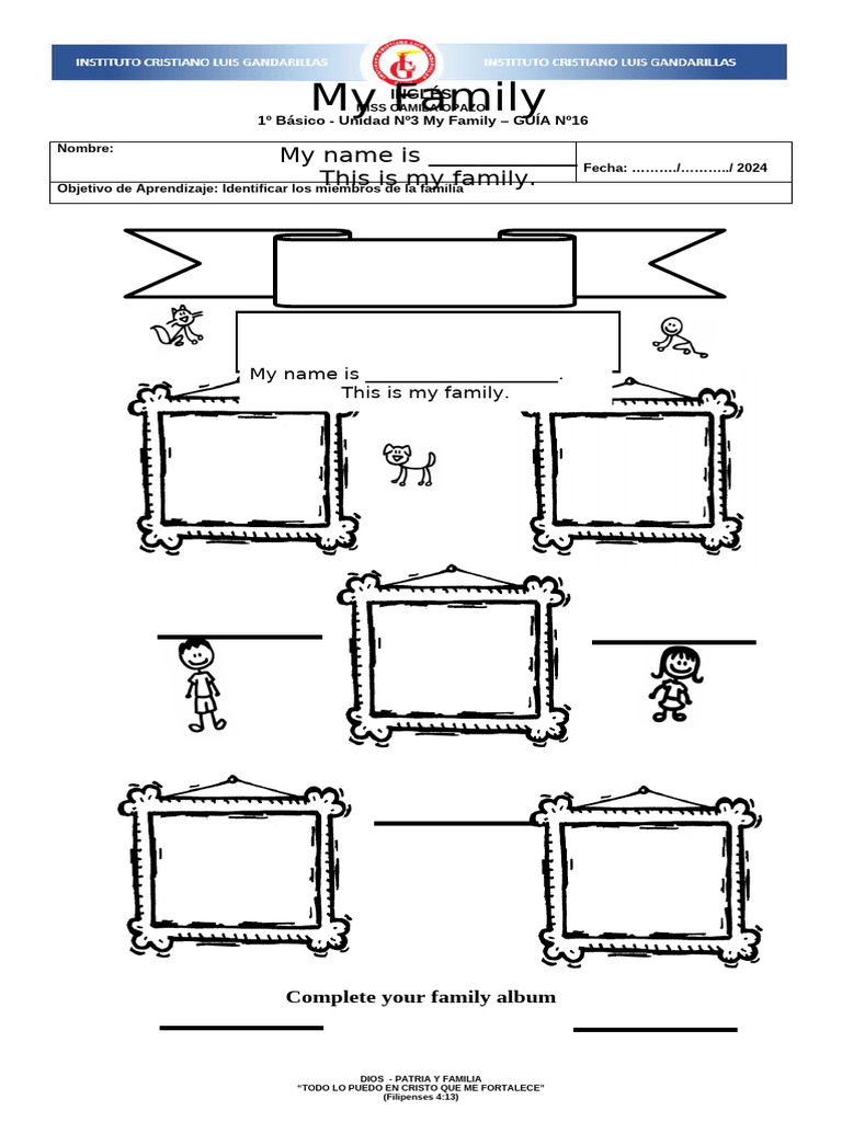 1º Basico - Family - Unidad Nº 3 - Guia Nº 16 - Family Members | PDF